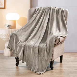 60" x 80" Fleece Throw Blanket Lightweight Soft Throw String - Bed Bath ...