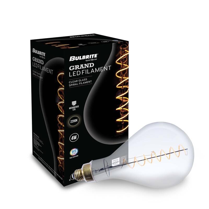 Bulbrite 4 Watt Grand Filaments Medium Dimmable (E26) LED Bulb - 200 ...