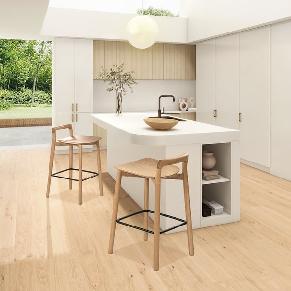 Sven 26.5" Modern Minimalist Low Back Wood Counter Stool - On Sale ...