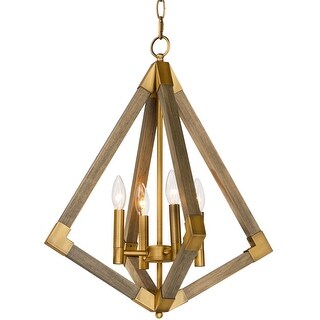 Maxim Vector 4 Light 19" Prism Shaped Wood Pendant - Bed Bath & Beyond ...