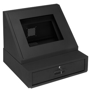 LCD Console Counter Top Security Computer Cabinet, Black, 24-1/2"W x 22 ...