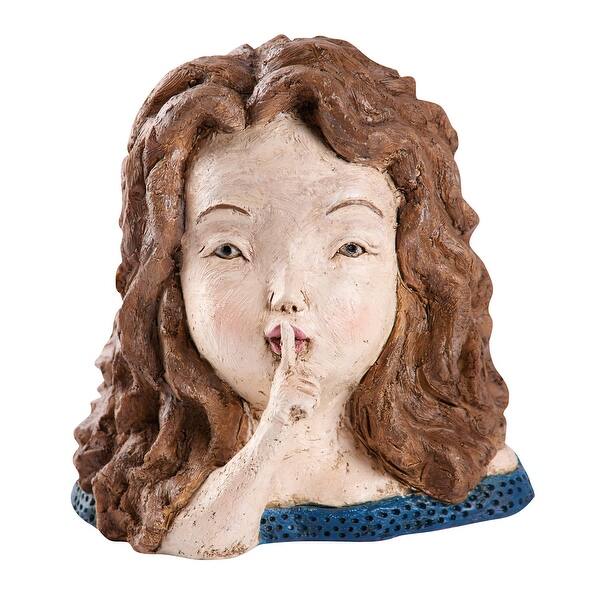 Art & Artifact Shhh! Girl Sculpture - Female Statue Motions for Quiet ...