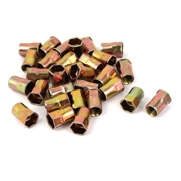 M10 Flat Head Rivet Nut Rivnut Insert Nutsert Bronze Tone 30pcs - Bed ...