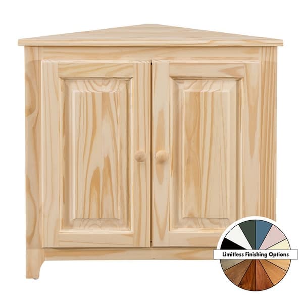 pine wall corner cabinet