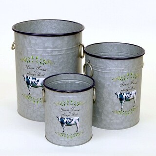 Farm Fresh Is Always Best' Bucket Shaped Handled Planters (Set Of 3 ...