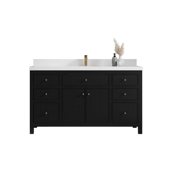 Willow Collections 60 in W x 22 in D Sonoma Free Standing Reeded Single ...