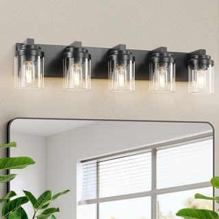 Modern 5-Light Vanity Light in Black - Bed Bath & Beyond - 43695917