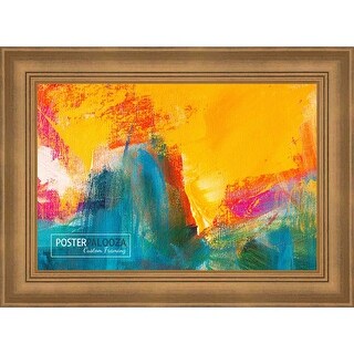 20x12 Traditional Gold Complete Wood Picture Frame with UV Acrylic ...