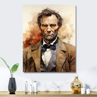 Designart "Abraham Lincoln President Portrait II" President/Political ...