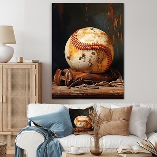 Designart "Baseball Minimalist Baseball Glove" Baseball Wall Art Prints ...