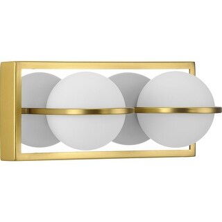Pearl LED Collection 2-Light Satin Brass Opal Glass LED Modern Wall ...