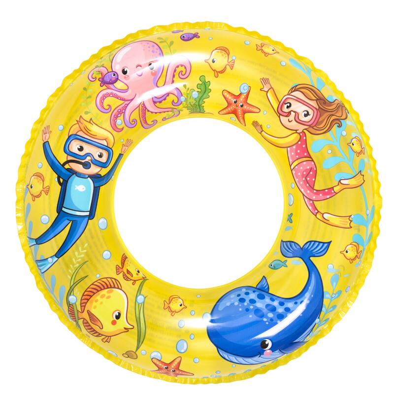 24" Yellow Inflatable Sea World inner Tube Pool Float - Bed Bath ...