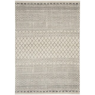 7' x 10' Ivory and Gray Geometric Area Rug - 3'6" - Bed Bath & Beyond ...