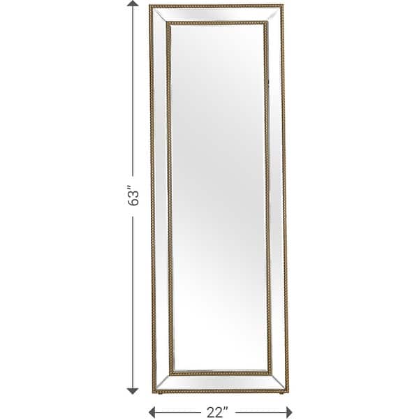 Gold Beaded Freestanding Mirror - Bed Bath & Beyond - 33828926