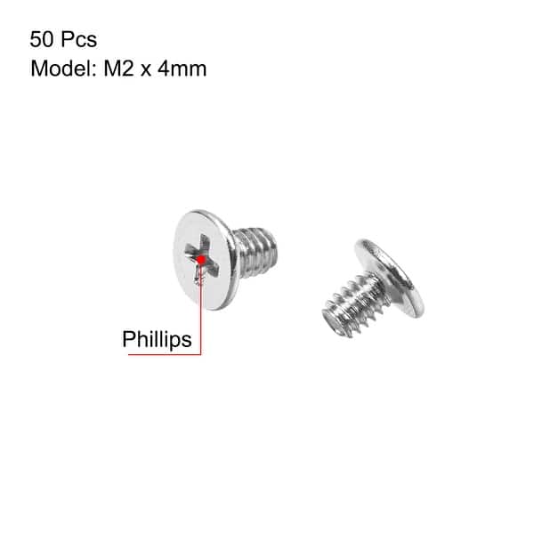 M2 x 4mm Laptop Computer Screws 3.8mm Dia Phillips Head Screw Silver ...