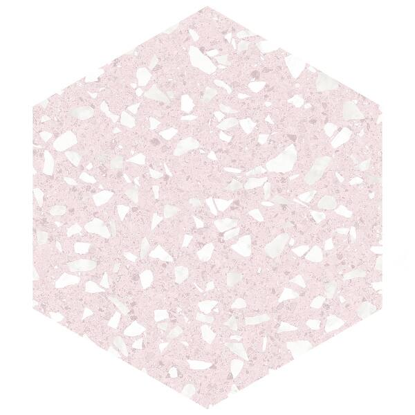 Merola Tile Venice Hex Pink 8-5/8" x 9-7/8" Porcelain Floor and Wall ...