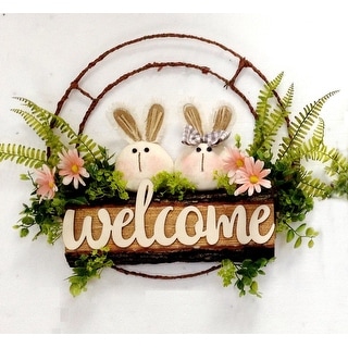 Welcome Bunnies In Spring Greenery Wreath - Bed Bath & Beyond - 40397691