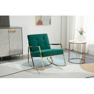 Elegant Accent Chair Leisure Rocking Chair Velvet Ergonomic Chair with ...