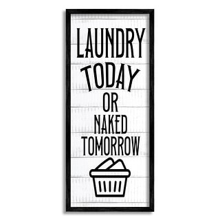 Stupell Laundry Room Rustic Humor Typography Framed Giclee Texturized ...