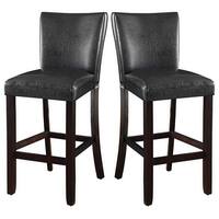 Classic Parsons Design Black Upholsted Dining Bar Stools (Set of 2 ...