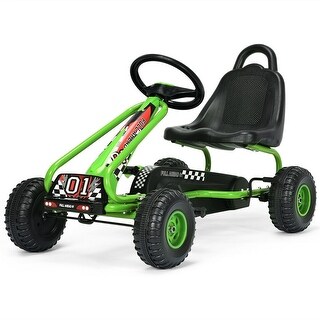 4 Wheel Pedal Powered Ride On with Adjustable Seat-Green - Green - Bed ...