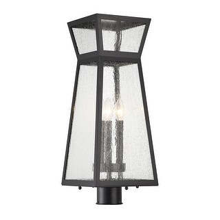 Millford 3-Light Outdoor Post Lantern in Matte Black - Bed Bath ...