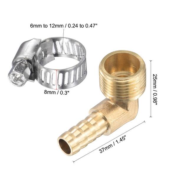Brass Hose Barb Fittings Elbow Right Angle Pipe Connector with ...