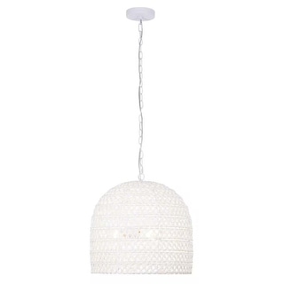 Alsy Nantucket 18"W 3-Light Matte White Woven Wicker Rope Large Pendant ...