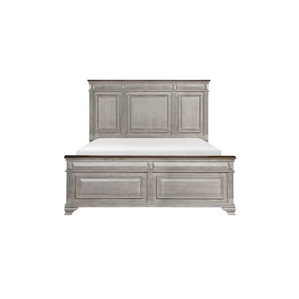 Veda 5 Piece Gray Traditional Panel Bedroom Set - Bed Bath & Beyond ...
