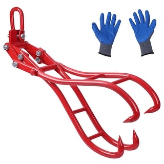 28"/32" Log Lifting Tongs With 1 Pair Gloves Heavy Duty 4 Claws Felled ...