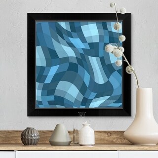 "Abstract blue wavy checkered pattern" Black Framed Print - Bed Bath ...