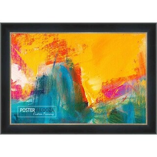 36x26 Contemporary Black Complete Wood Picture Frame with UV Acrylic ...