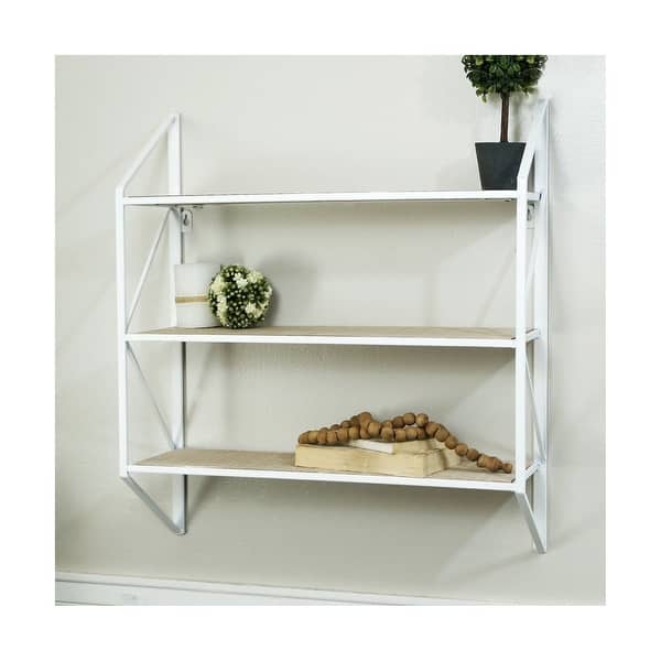 Metal Wall Shelf - (WxHxL): 25.00 x 27.50 x 7.50in - Bed Bath & Beyond ...