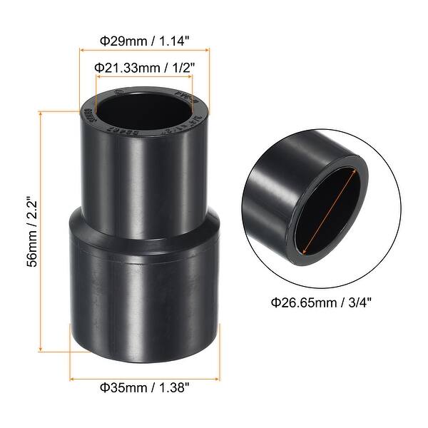 3Pcs UPVC 3/4" to 1/2" Reducing Tee Pipe Fitting T Shape Socket ...
