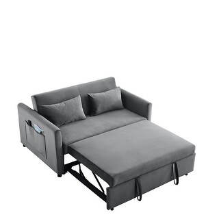 Modern Grey Versatile Convertible Double Sofa Bed with Pullout Bed ...