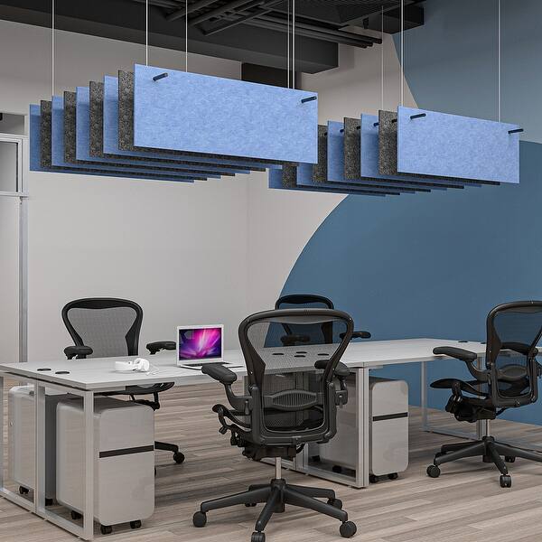 eSCAPE Series 5' L Rectangular Acoustical Ceiling Baffles Set Of 9 ...