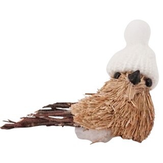 Sisal Bird w/White Hat Ornament - 4"W - Bed Bath & Beyond - 39299966