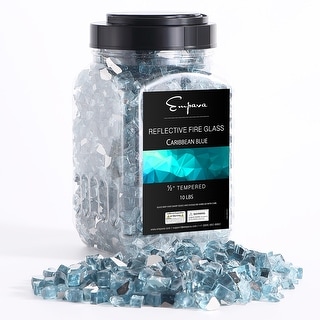 10 lbs. 1/2-in Caribbean Blue Reflective Tempered Fire Glass for Gas Fire Pit - 1/2" - Bed Bath ...