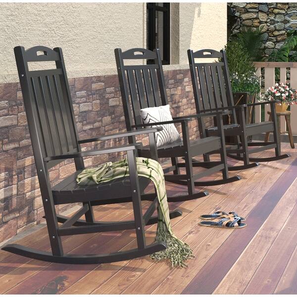 Polydun Outdoor Recycled Plastic Rocking Chair (Set of 2) - Bed Bath ...
