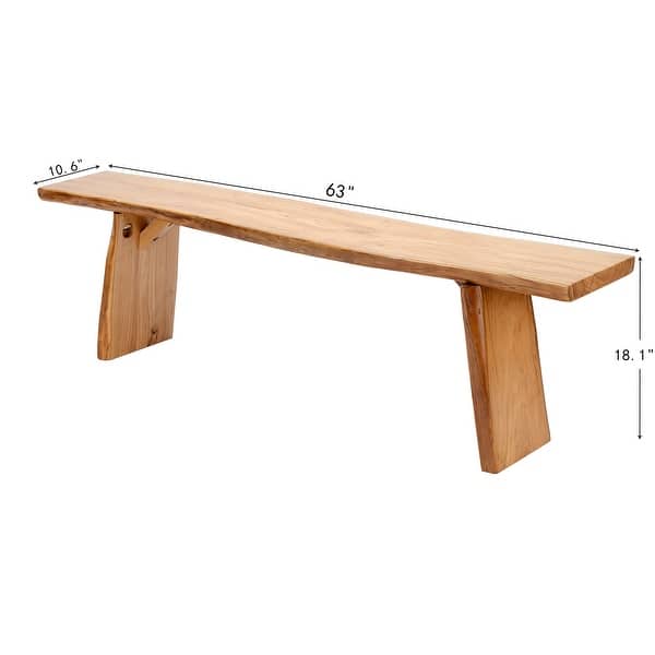 Dining Bench Live Edge Rustic Solid Wood Bench - Bed Bath & Beyond ...