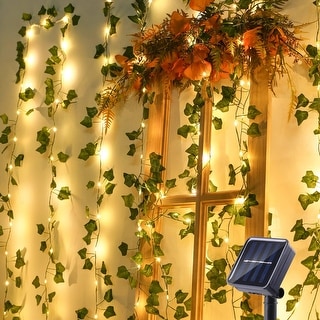 Solar String Lights LED Solar Vine Artificial Ivy Leaf - 2 Pack - Bed ...