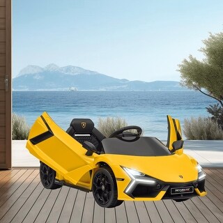 Licensed Lamborghini Kids Electric Ride On Car with Remote Control, Hydraulic Doors, Lights ...