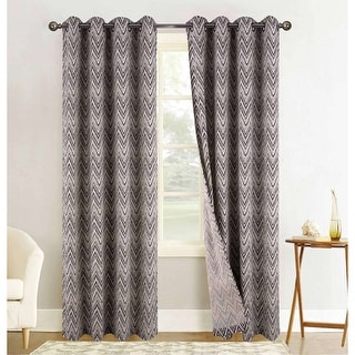 Chevron Jacquard Grommet Window Panel, 54x84 Inches - Bed Bath & Beyond ...