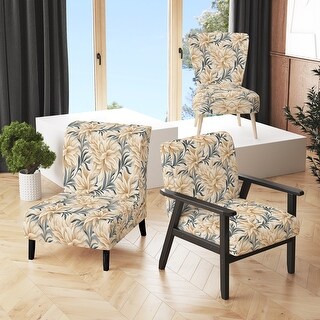 Designart "Driftwood Elegance Tropical Pattern" Upholstered Tropical ...
