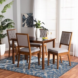 Suvi Modern and Contemporary Oak Wood Dining Set - Grey/Walnut Brown ...