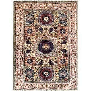 Shahbanu Rugs Porcelain White Veggie Dyes Pure Wool Hand Knotted 14th ...