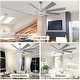 20"/24"/72" Oaks Aura Cotti Low Profile Dimmable Smart Ceiling Fan with ...