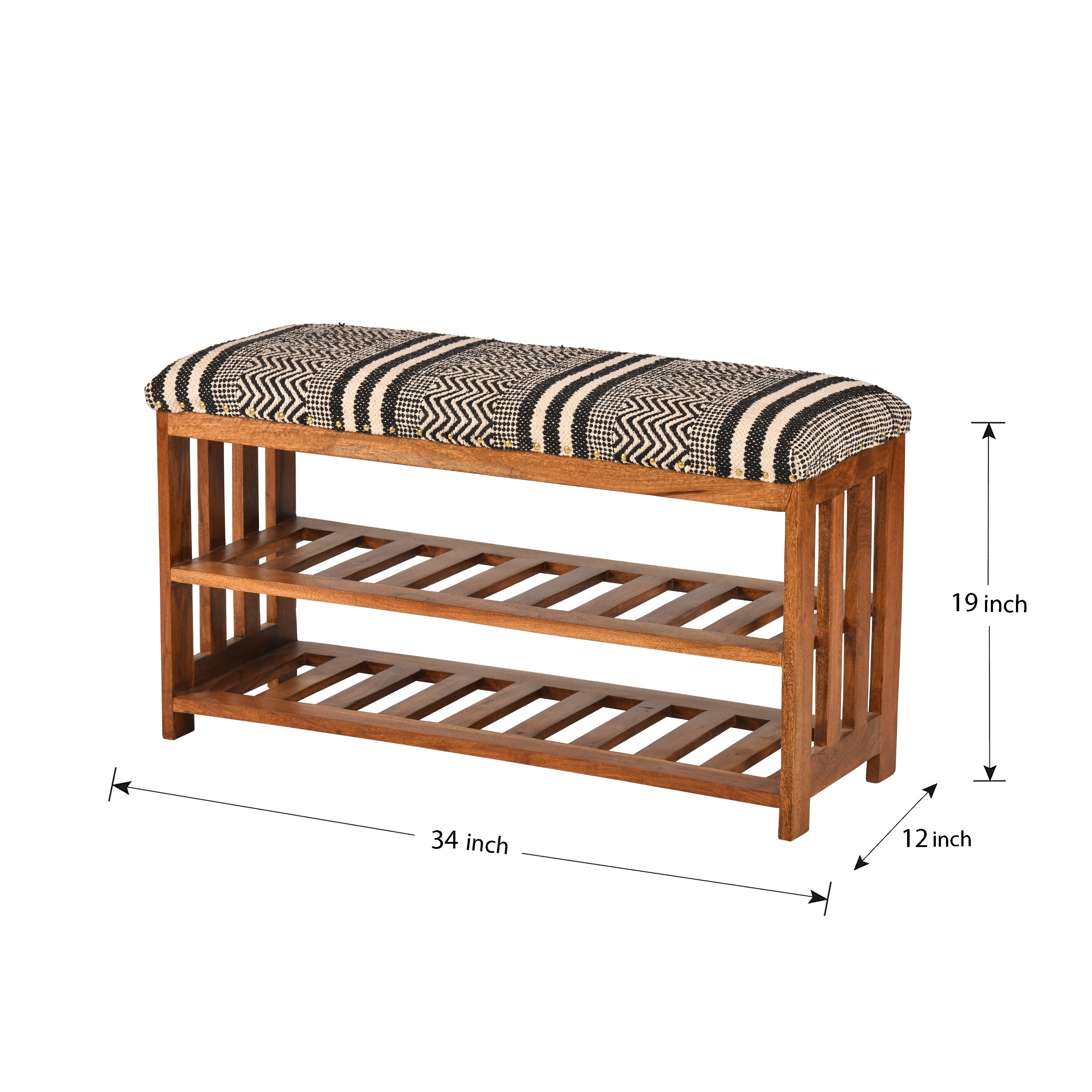 Upholstered 2 Shelf Storage Entryway and Bedroom Bench 18 H x 34 W x 12 D On Sale Bed Bath Beyond 36245466