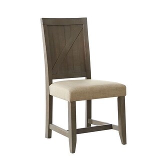 Cher 40 Inch Upholstered Beige Dining Chair, Plank Wood Back, Set of 2 ...