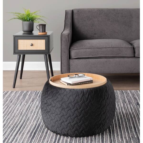 Carson Carrington Astrid Pouf with Tray Top - On Sale - Bed Bath ...
